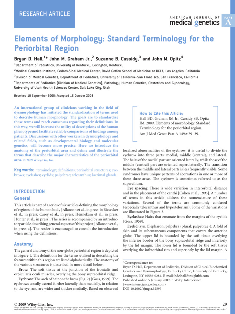Periorbital Morphology Terminology Guide | PDF