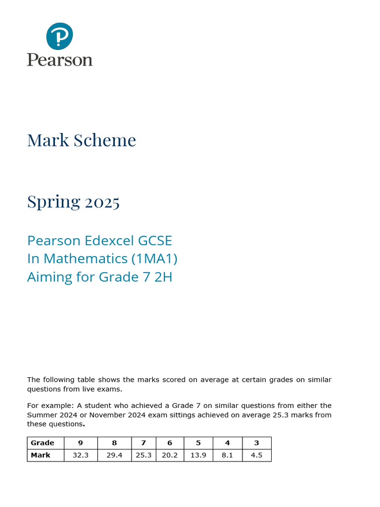 Aiming For 7 Practice Paper 2H | PDF | Mathematics