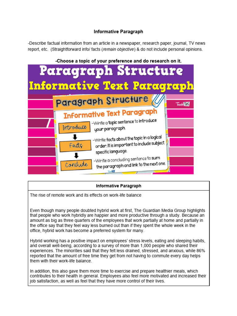 Informative Paragraph | PDF