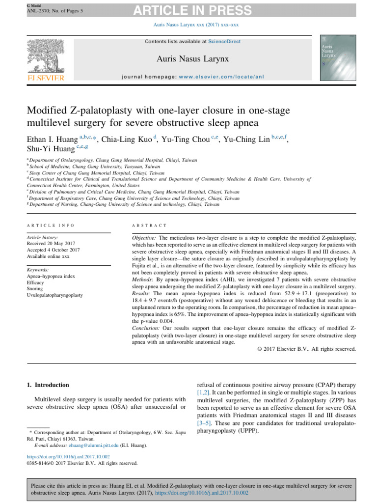 Modified Z-Palatoplasty With One-Layer Closure in One-Stage | PDF ...