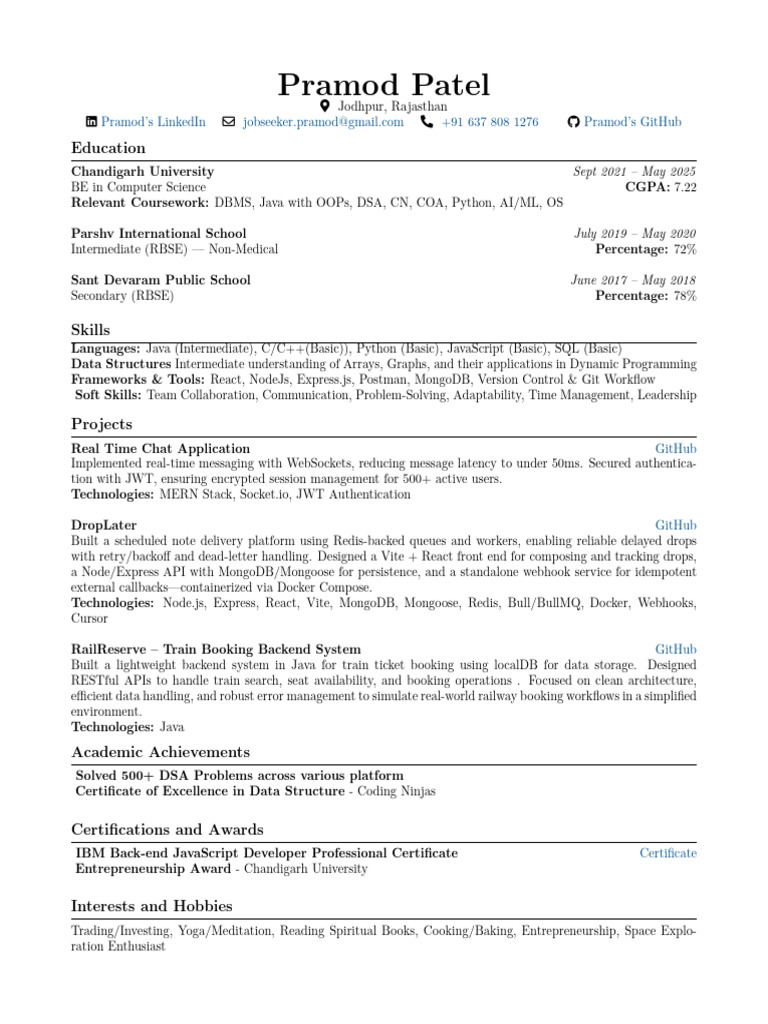 Pramod Patel Aug New | PDF | Computer Programming | Software Engineering