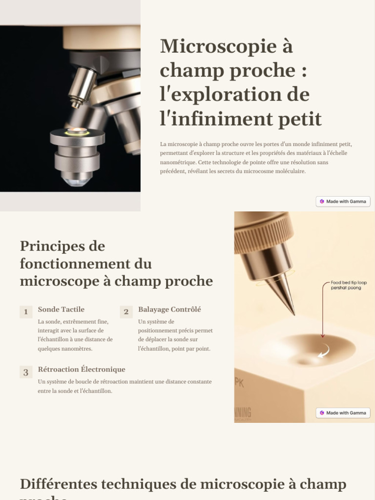 Microscopie à champ proche : exploration nanométrique | PDF ...