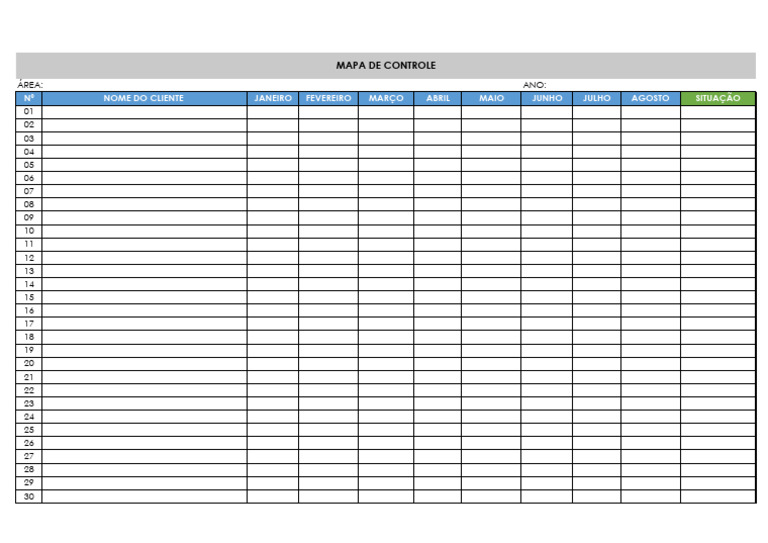 Mapa de Controle de Clientes Anual | PDF
