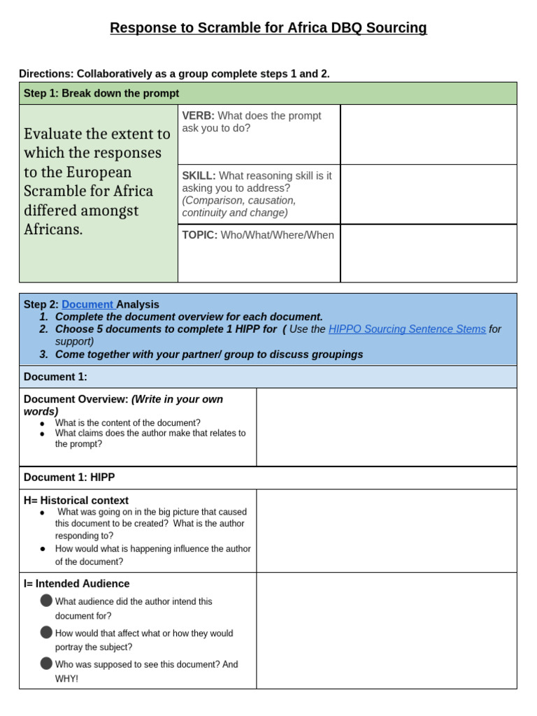 Responses to the Scramble for Africa | PDF