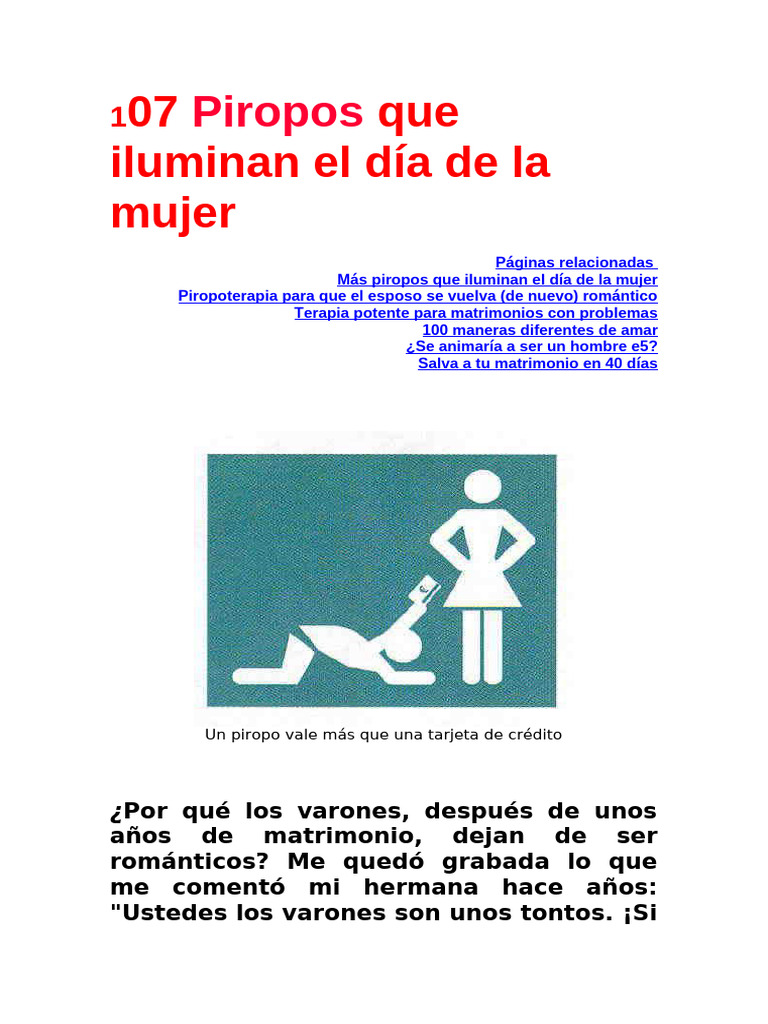 107 Piropos para el Día de la Mujer | PDF | Amor