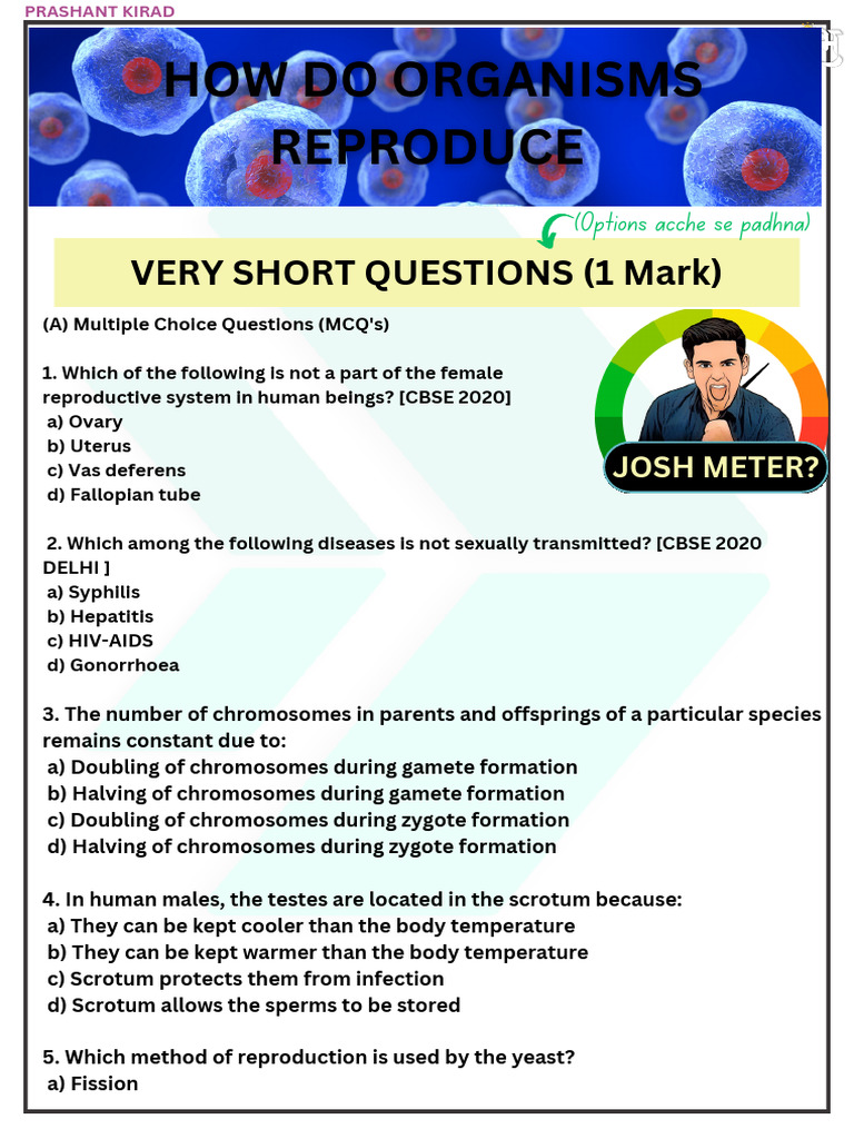 Human Reproductive System MCQs and Answers | PDF | Sexual Reproduction ...