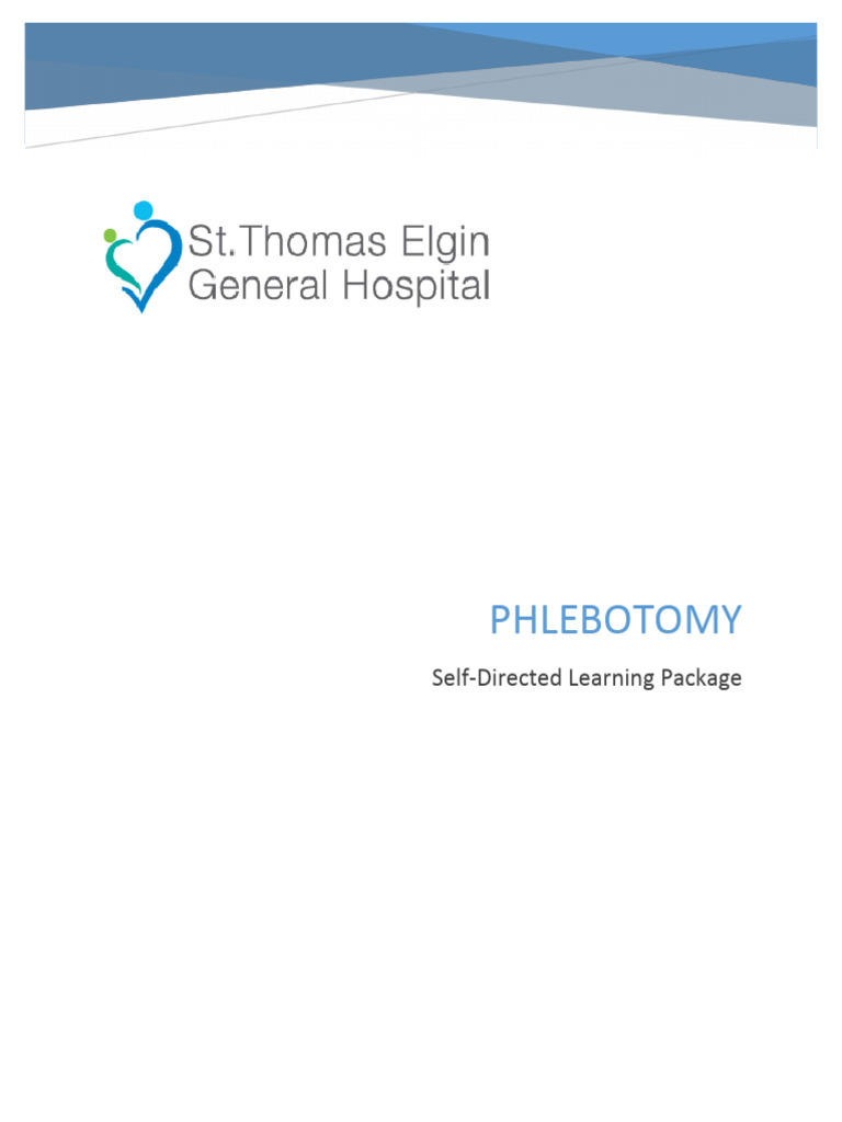 Phlebotomy Self-Directed Learning Guide | PDF | Intravenous Therapy | Vein
