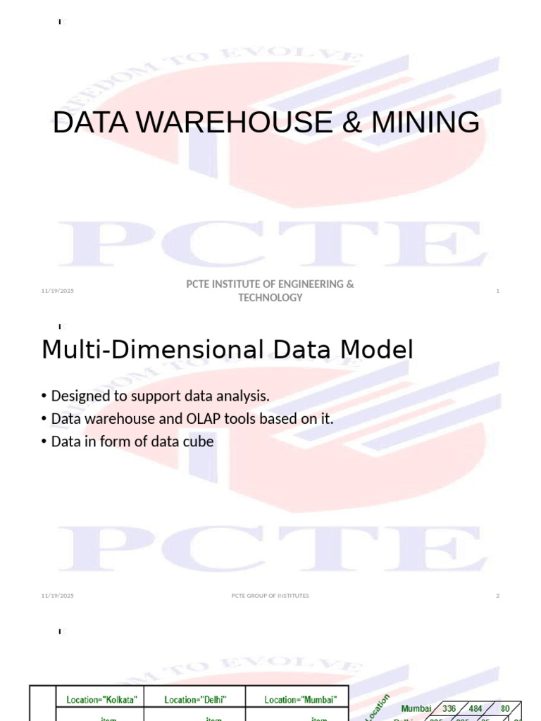 Lecture6-MultiDimensional Data Model (1) | PDF | Data Warehouse | Information Retrieval