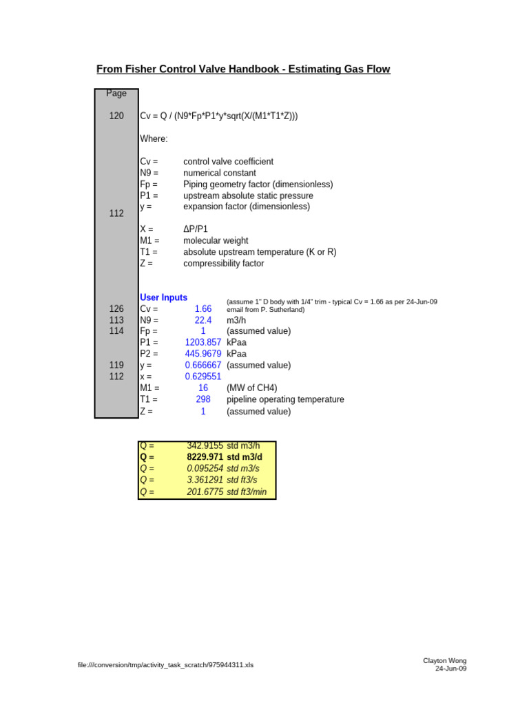 Fisher Valve CV Flowrate | PDF