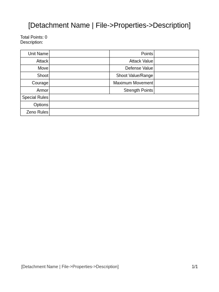 Xenos Rampant Blank Detachment Sheet | PDF