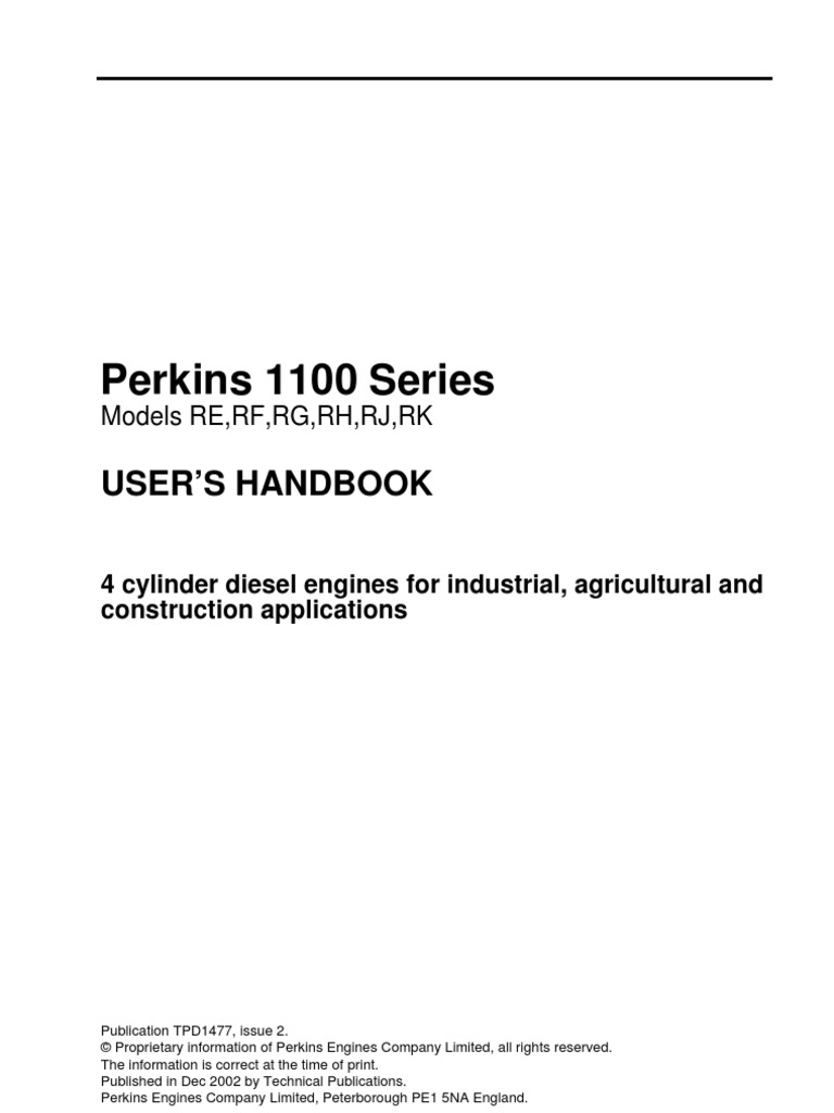 Perkins 1100 Series | PDF | Internal Combustion Engine | Turbocharger