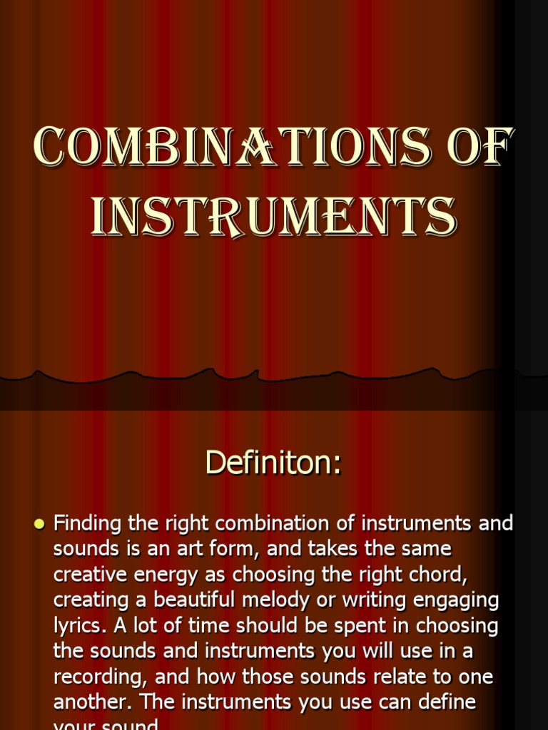 Combinations of Instruments | PDF | Chamber Music | Orchestras