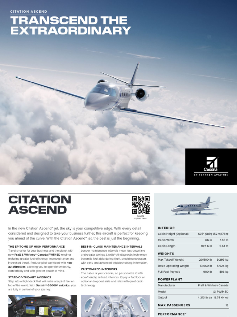 Citation Ascend™: High-Performance Jet | PDF | Aerospace | Aviation