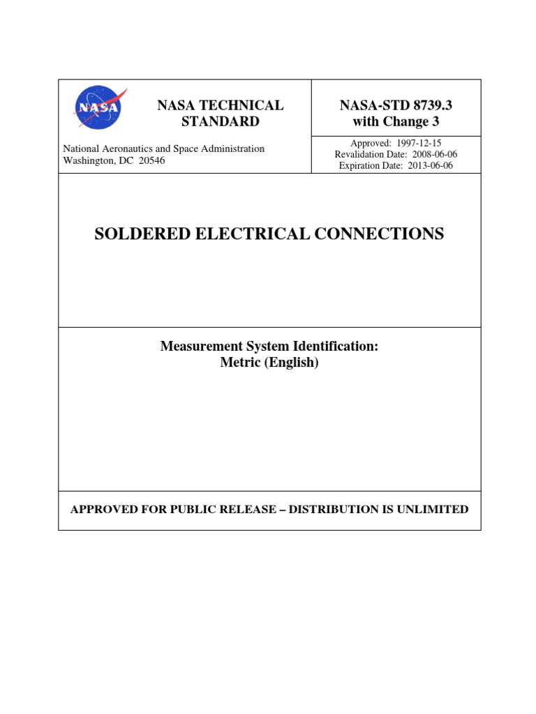 Nasa-Std 8739 - 3 | PDF | Solder | Soldering