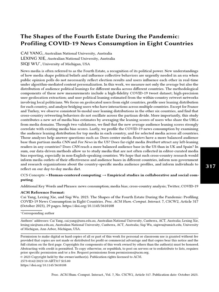 The Shapes of The Fourth Estate During The Pandemic: Profiling COVID-19 ...