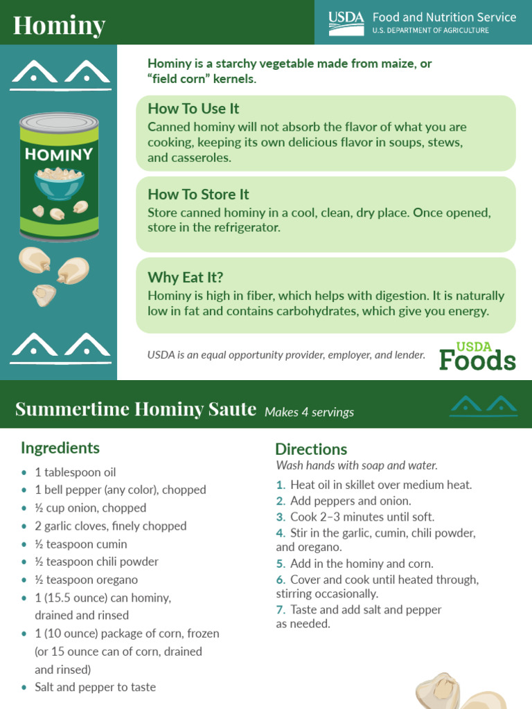 Fns1067 Fdpir Recipecard Hominy 508c | PDF
