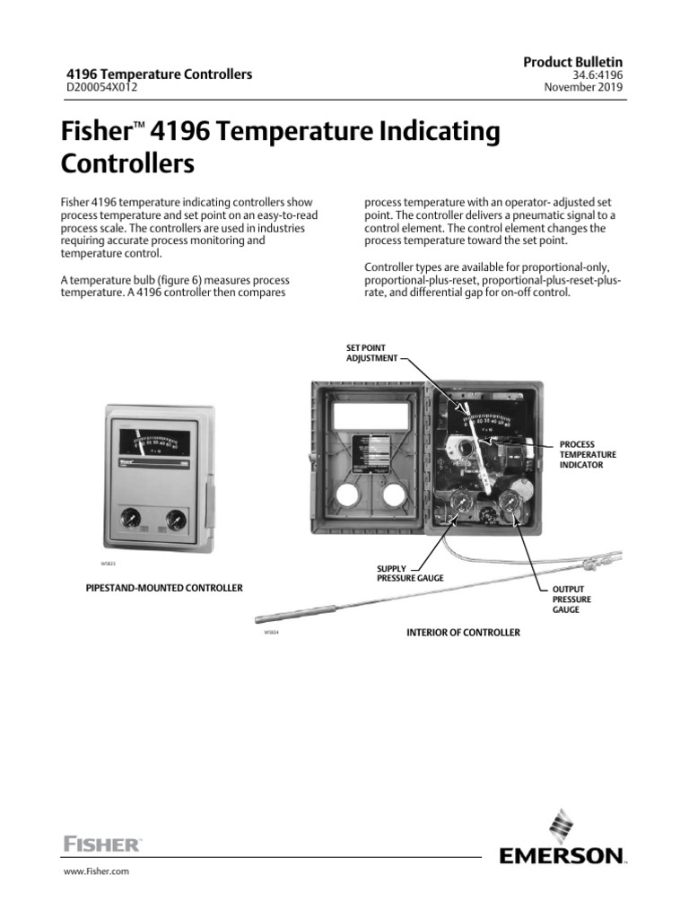 Product Bulletin Fisher 4196 Temperature Indicating Controllers en ...