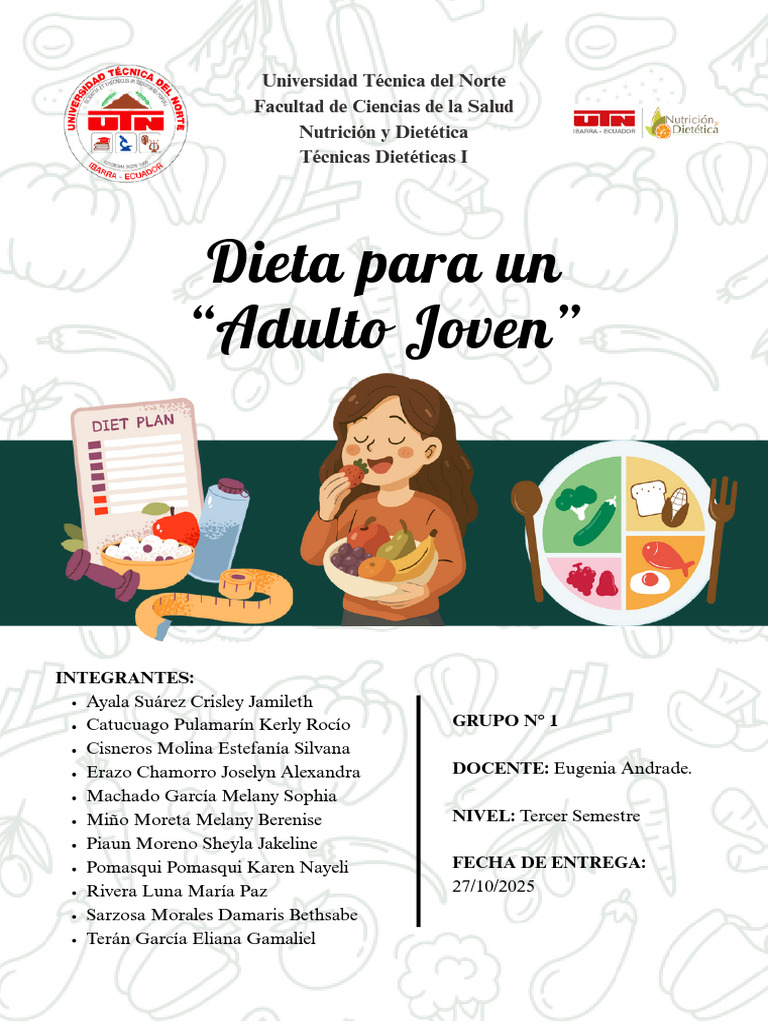 Grupo 1 - Ciclo de Menús para Joven Adulto | PDF | Nutrición | Dieta y ...
