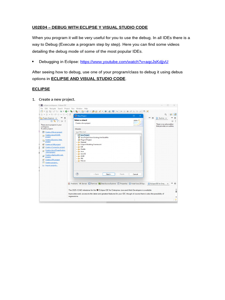 U02e04 - Debug With Eclipse y Visual Studio Code | PDF