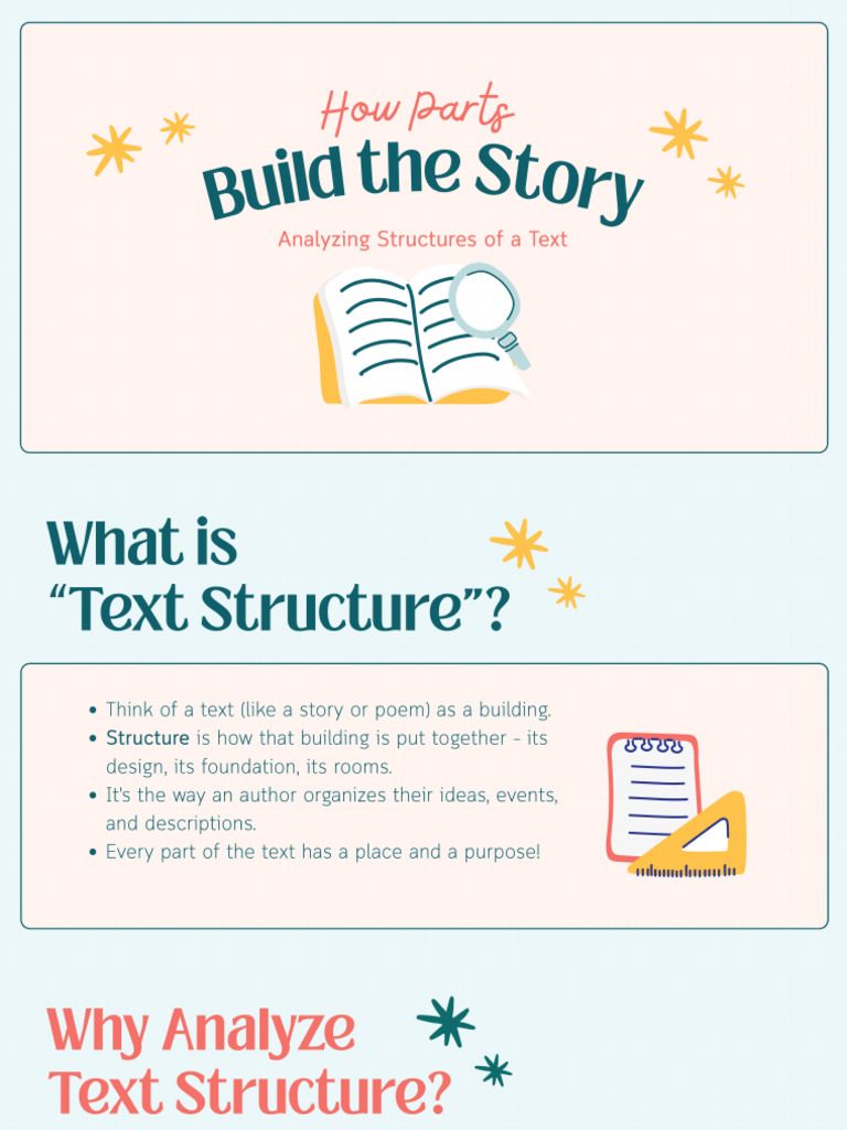Analyzing Structures of Text English Presentation Pink, Blue and Yellow ...