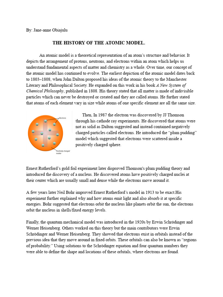 Evolution of the Atomic Model | PDF | Atoms | Electron