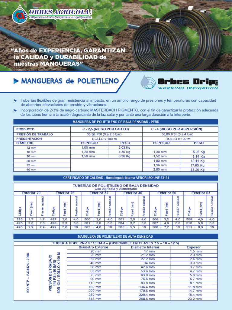 Catalogo de Mangueras 2023 Wtsp | PDF | Polímeros orgánicos | Sólido amorfo