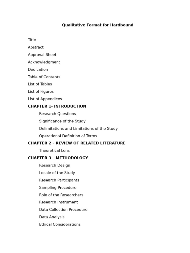 Hardbound Qualitative Research Format Guide | PDF