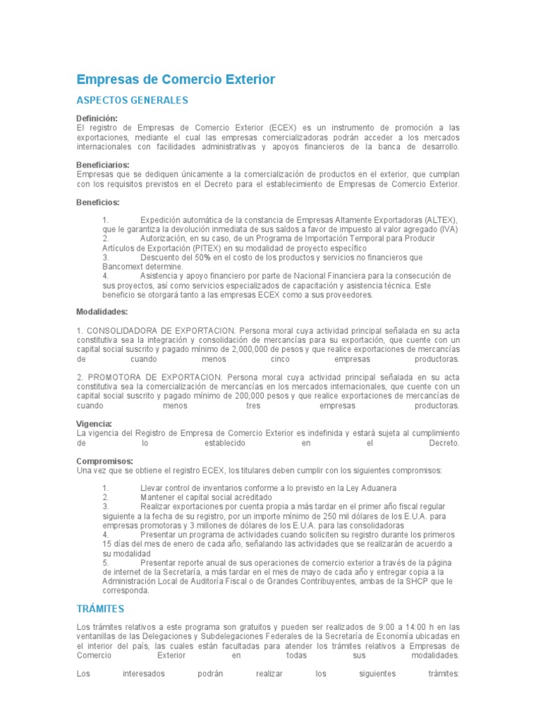 Ecex y Altex | PDF | El comercio internacional | Exportaciones