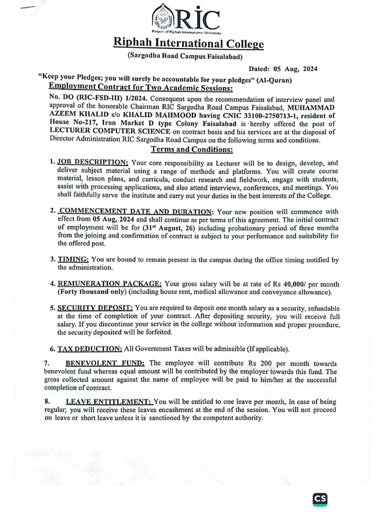 Contract Sign | PDF