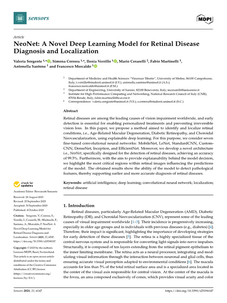 NeoNet A Novel Deep Learning Model For Retinal Disease Diagnosis and ...