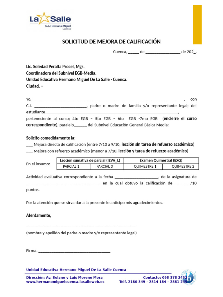 Solicitud de Mejora - Egbm - 2025-2026 | PDF