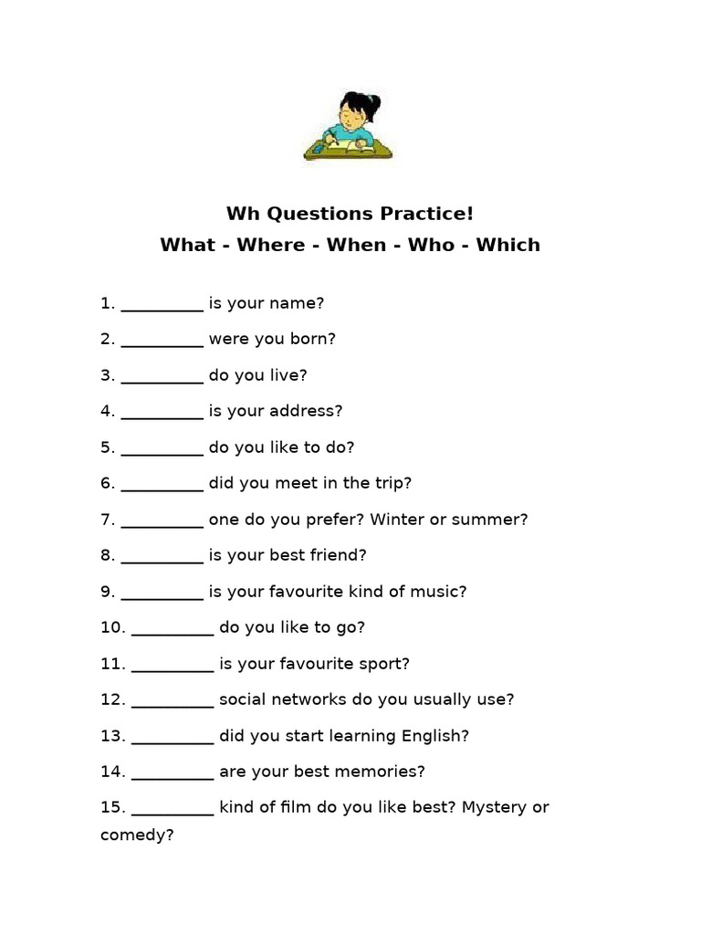 Wh Questions Practice | PDF