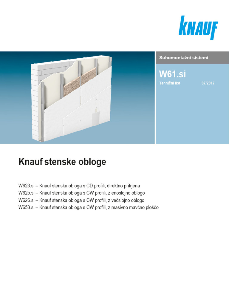 W61 Knauf Stenske Obloge | PDF