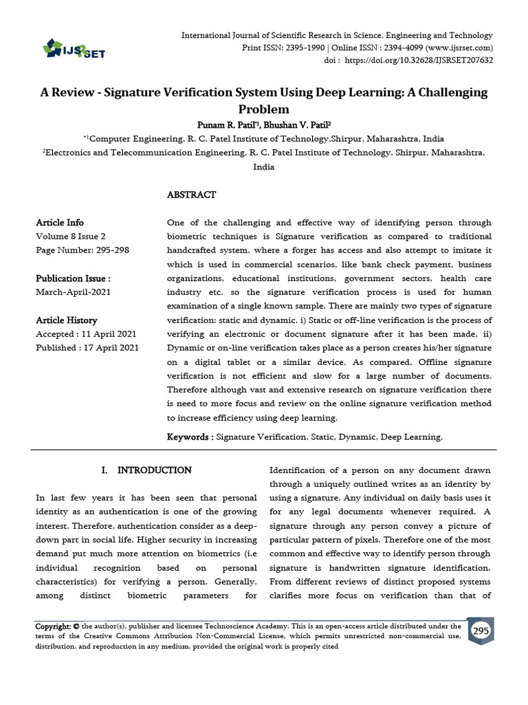 Deep Learning for Signature Verification | PDF | Signature | Biometrics