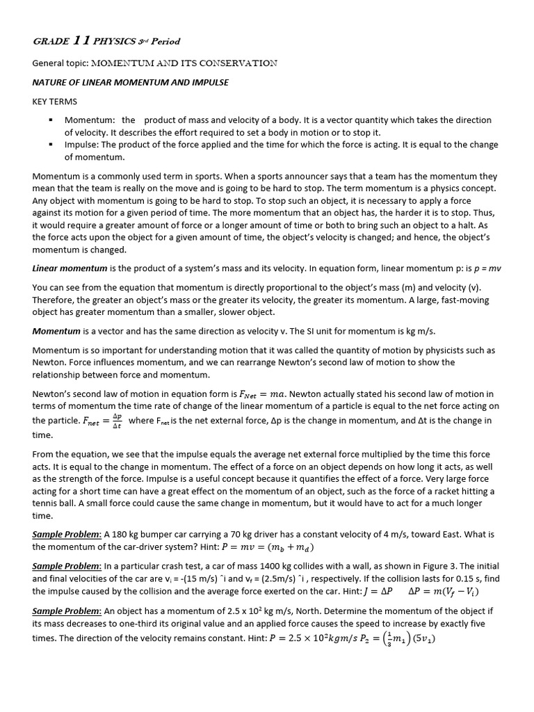 GRADE 11 PHYSICS 3rd Period For The Macadamia Year 2025 | PDF ...