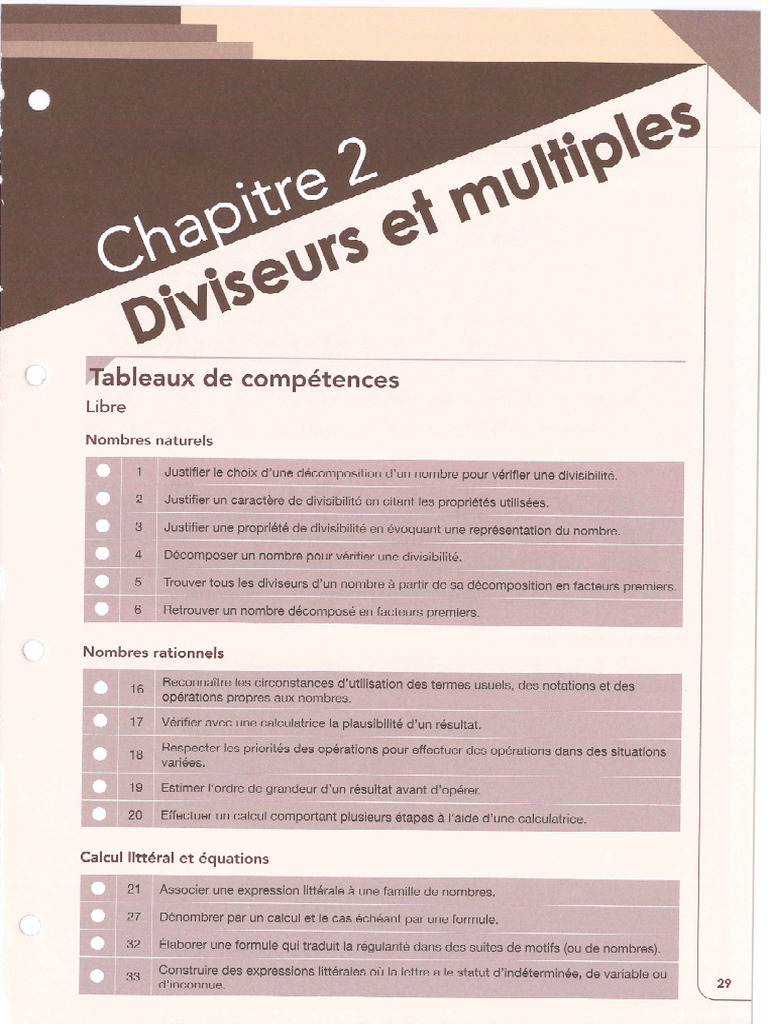 Chapitre 2 - Diviseurs Et Multiples Ok | PDF