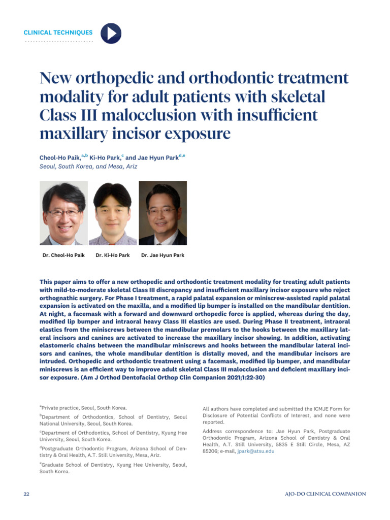 paik2021 New Orthopedic and orthodontic treatment modality for adults ...