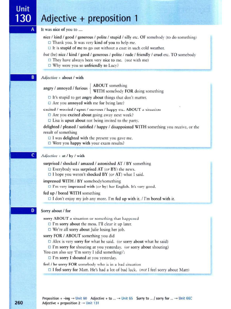 Adjectives Verb and Preposition | PDF