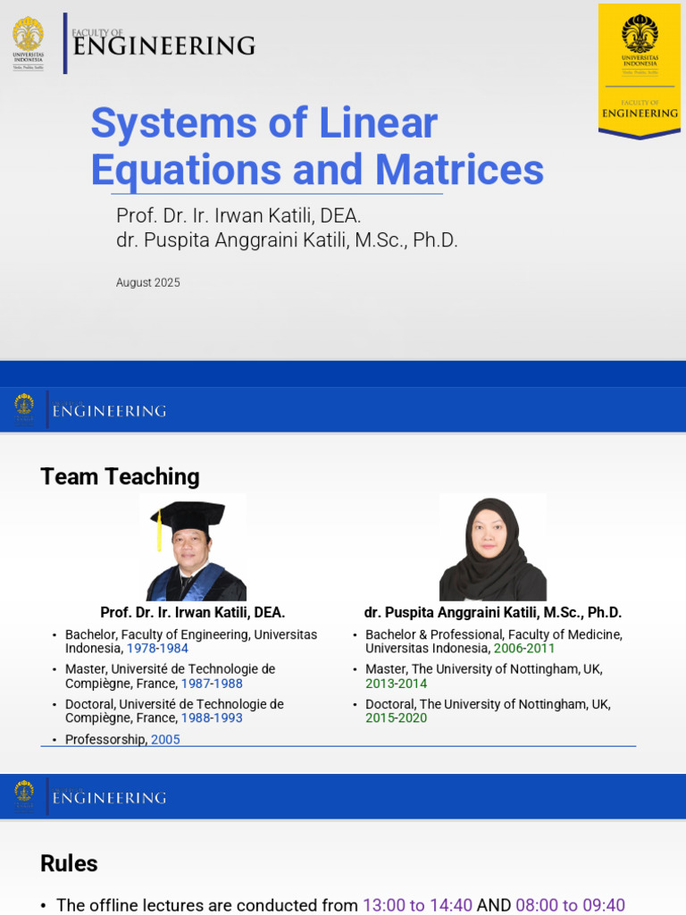 1. Systems of Linear Equations and Matrices - Part 1 | PDF | System Of Linear Equations | Matrix ...