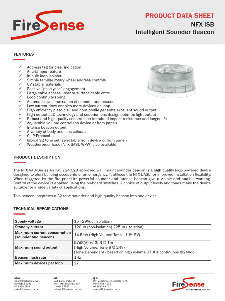 NFX-ISB Intelligent Sounder Beacon Data | PDF | Light Emitting Diode ...