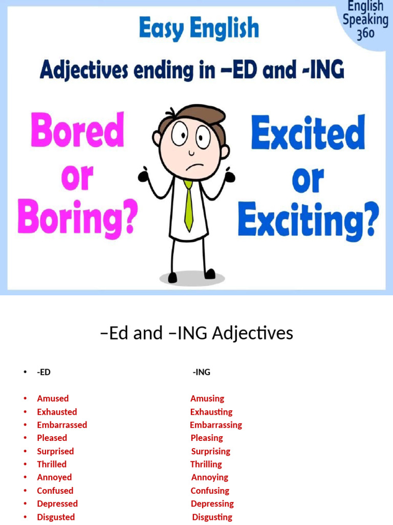 Adjectives Ed Ing | PDF