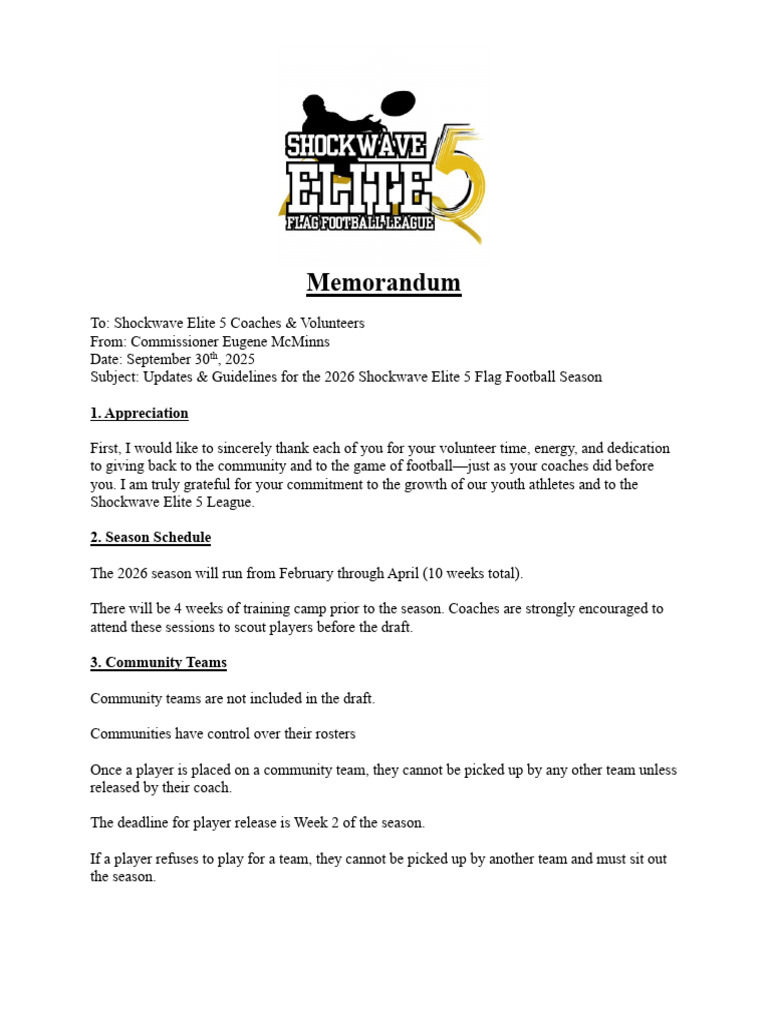 Memo SW | PDF | Sports | American Football