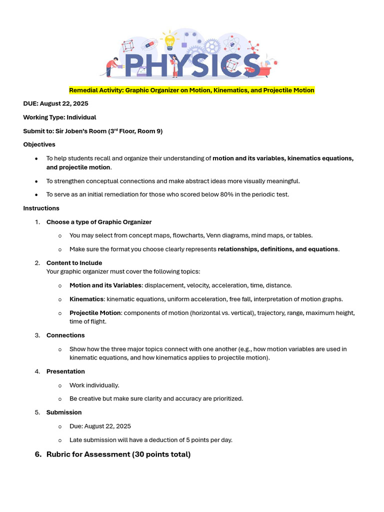 Remedial Activity 1 - PHYSICS | PDF | Kinematics | Physics