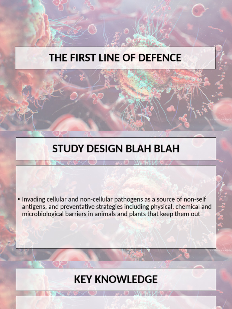 24 The First Line of Defence - Week 4 2019 | PDF | Immune System | Mucus
