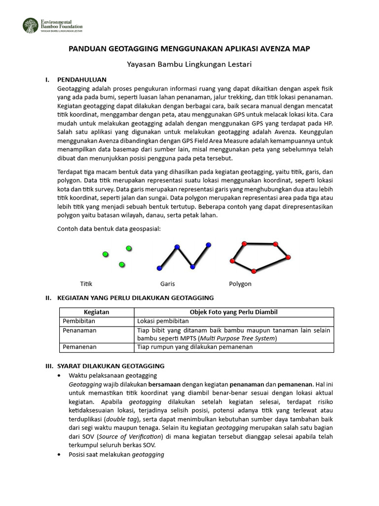 Panduan Geotagging Avenza Map | PDF
