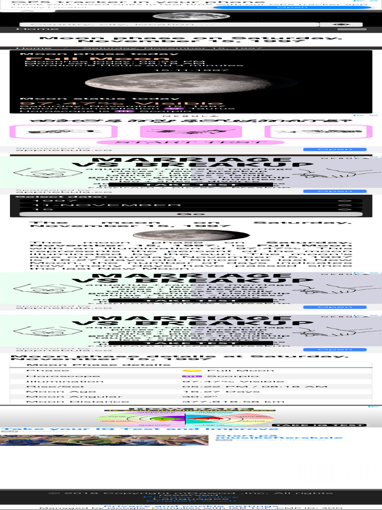 Moon Phase On Saturday, November 15, 1997 | PDF