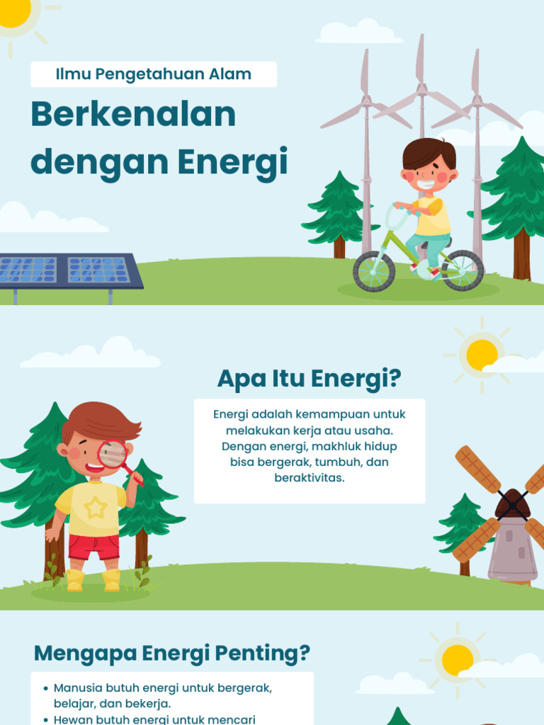 Berkenalan Dengan Energi Presentasi Pendidikan Biru Dan Hijau Lucu Dan ...