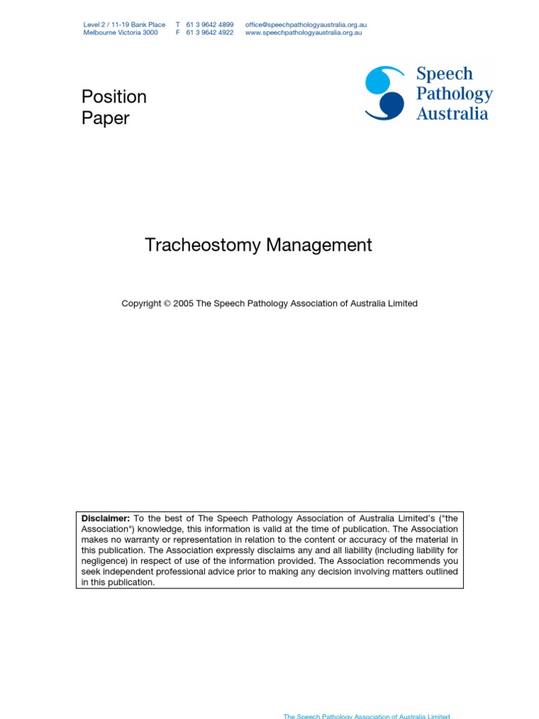 Tracheostomy Management | PDF | Speech Language Pathology | Pathology
