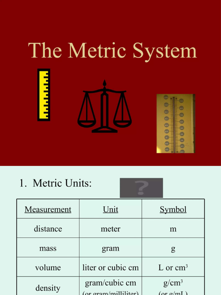 The Metric System | PDF
