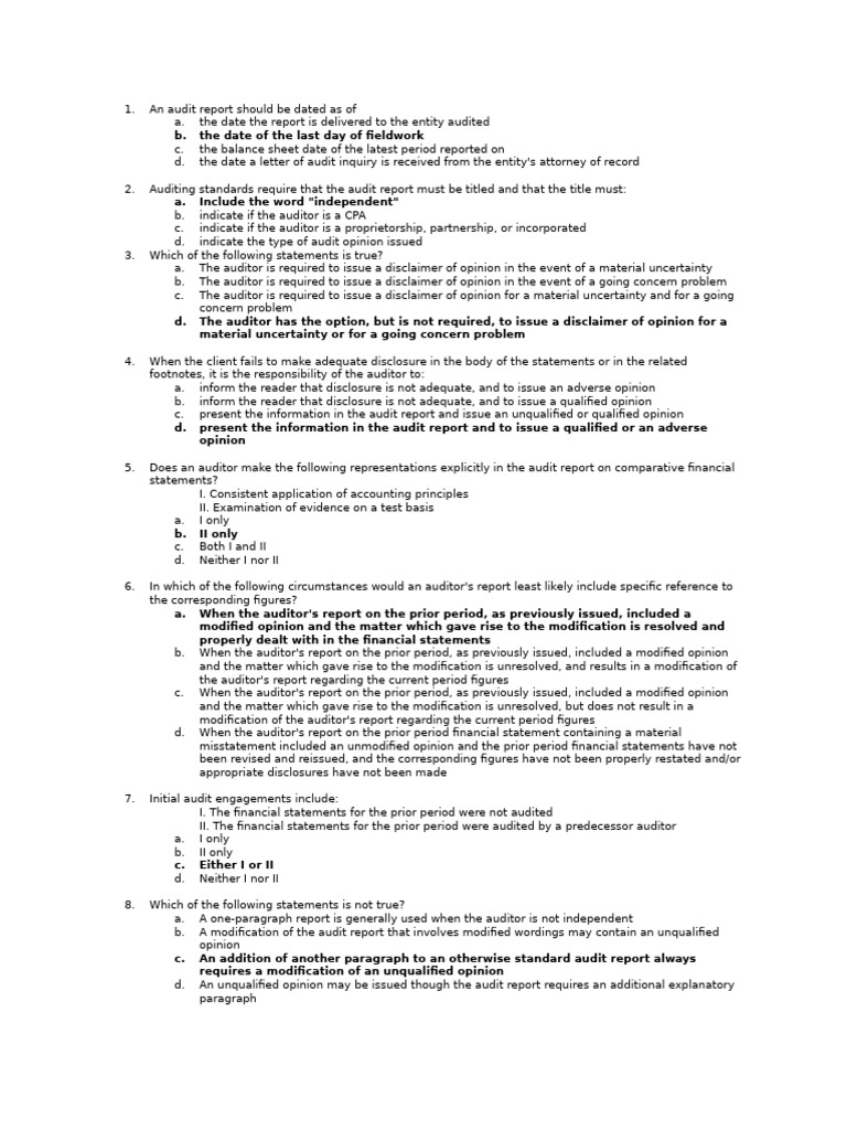 PrE1 Answer Key Final | PDF | Auditor's Report | Audit